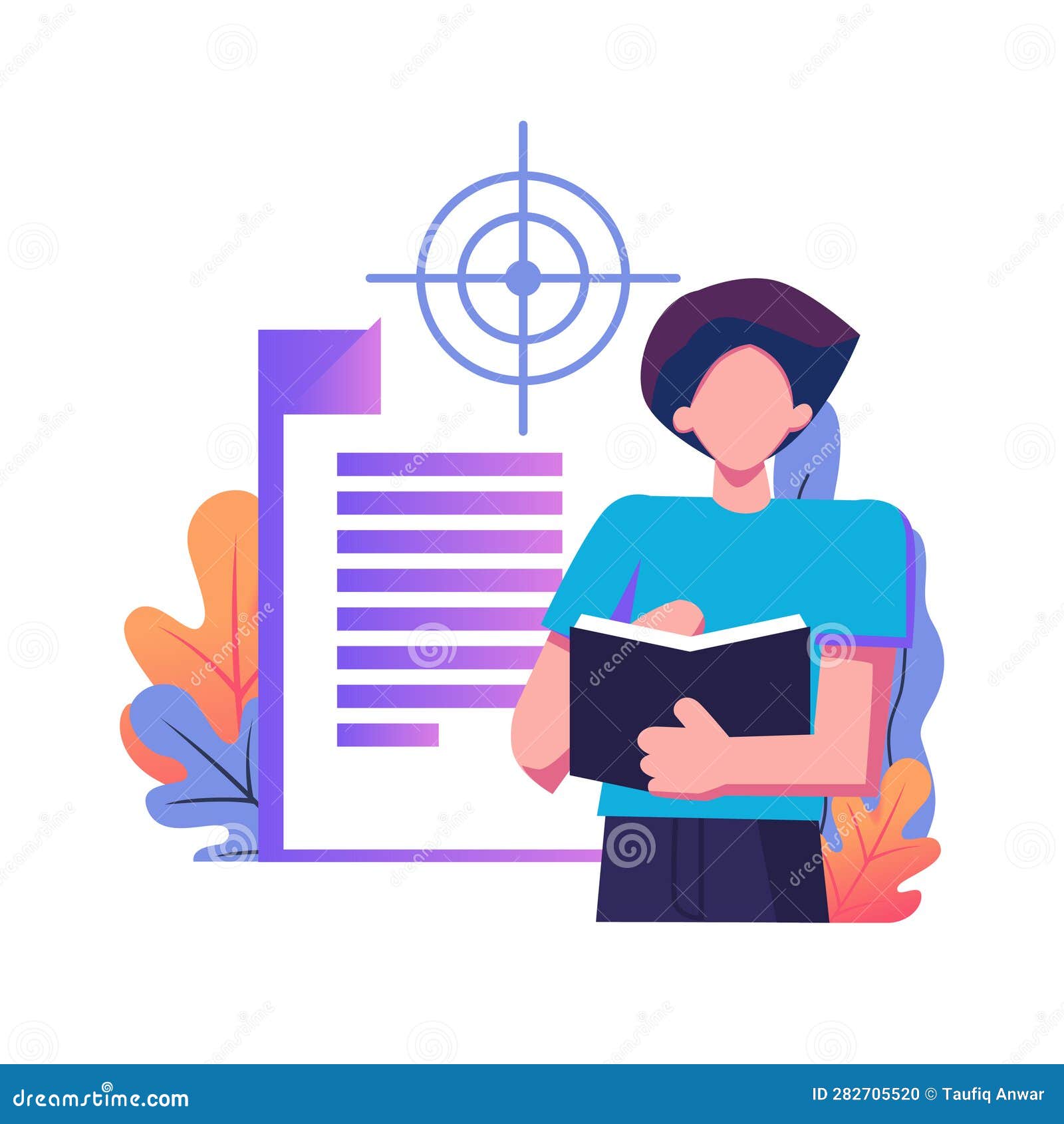 Vision and Scope Document Flat Style Illustration Design Stock ...