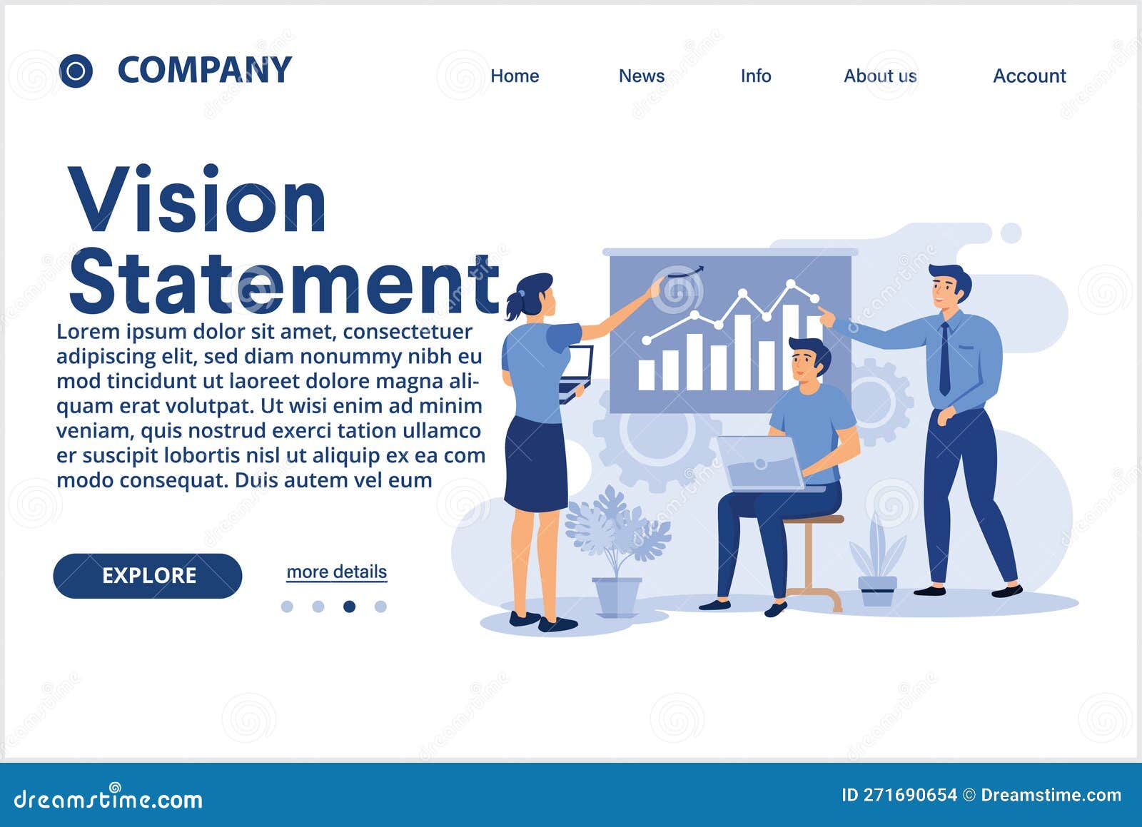 Vision and Scope Illustration. Landing Page Stock Vector - Illustration ...