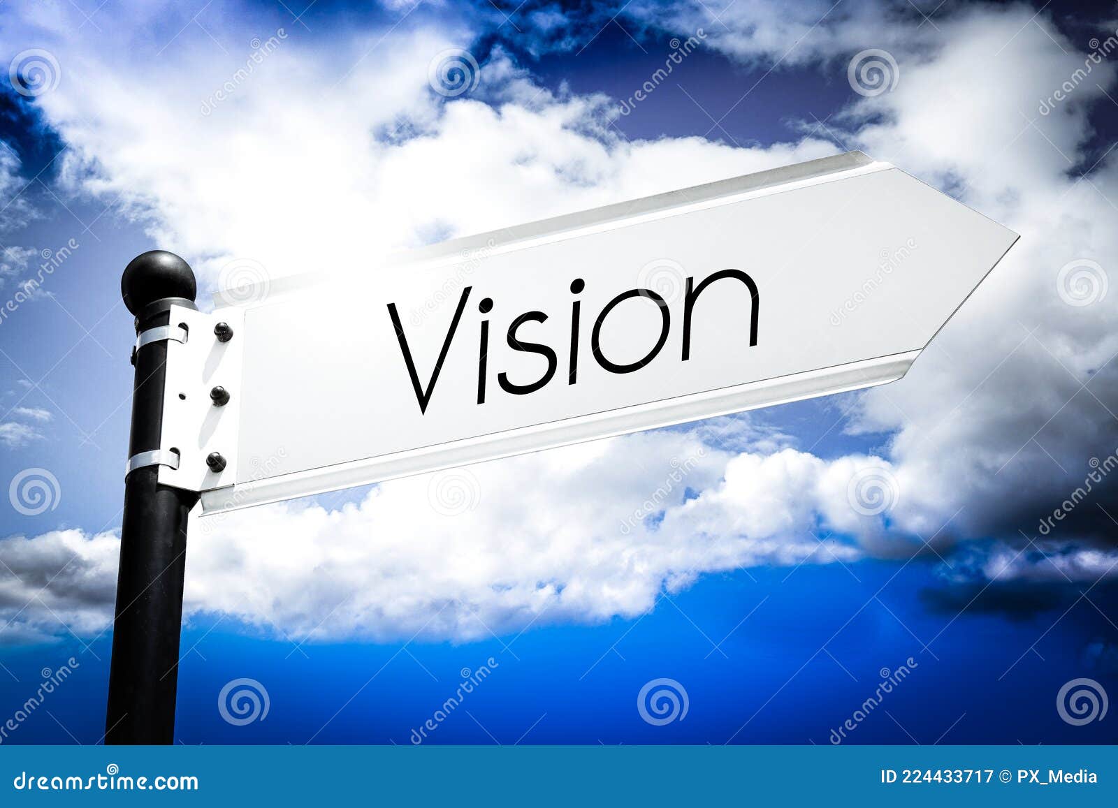 Vision - Signpost with One Arrow Stock Image - Image of symbol ...