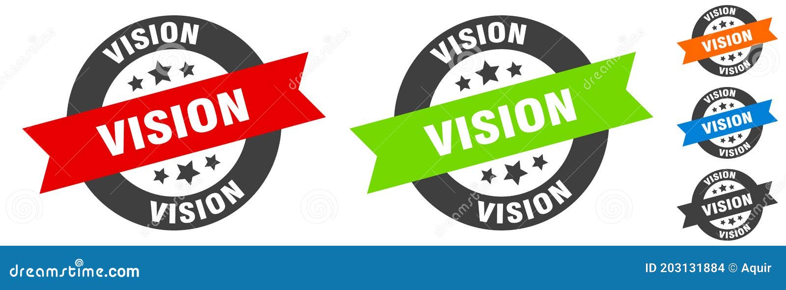 Vision Stamp. Vision Round Ribbon Sticker. Tag Stock Vector ...