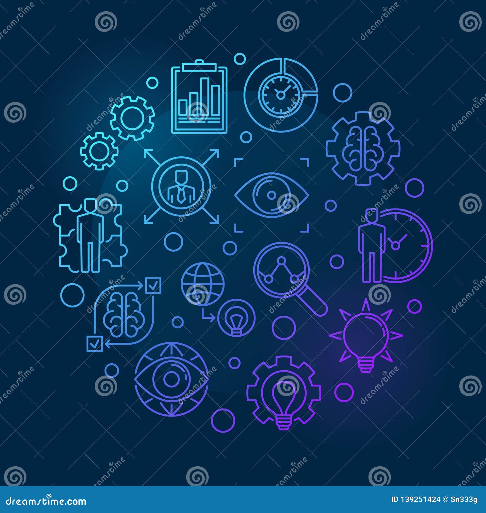 Vision Statement Vector Blue Illustration in Outline Style Stock Vector ...