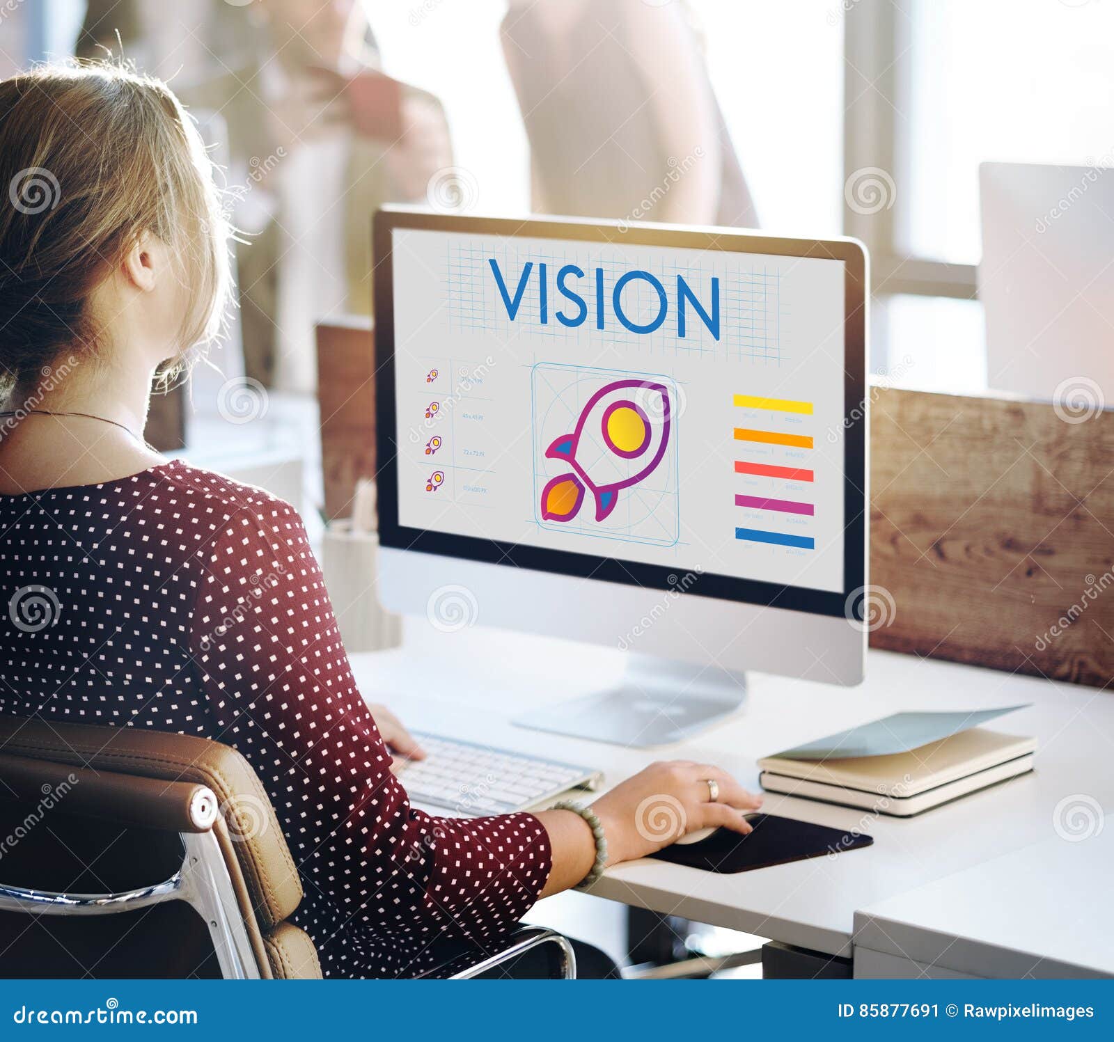 Vision Technology Work Women Concept Stock Image - Image of group, word ...