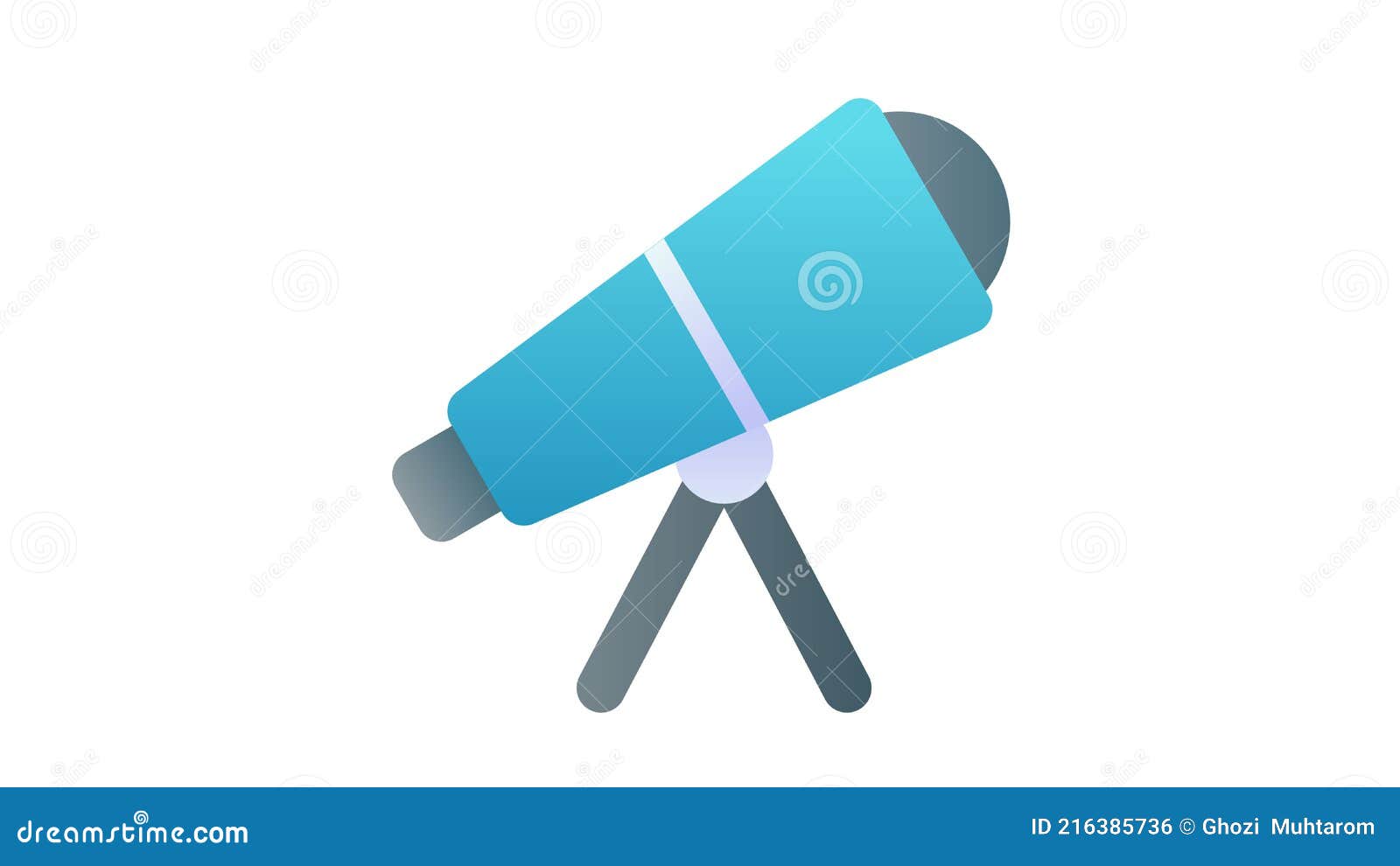 Vision Telescope Discovery Single Isolated Icon with Smooth Style Stock ...