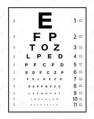 Vision Test Chart Board Symbol Illustration Vector Stock Vector ...