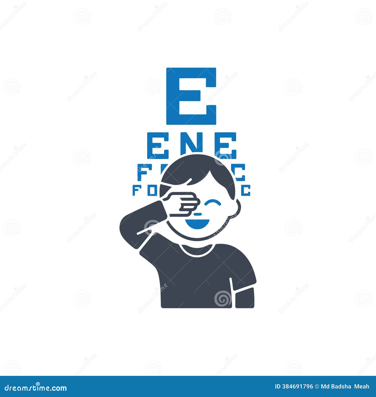 Vision Test, Oculist Doctor And Not Looking Icons Set. Vision Board ...