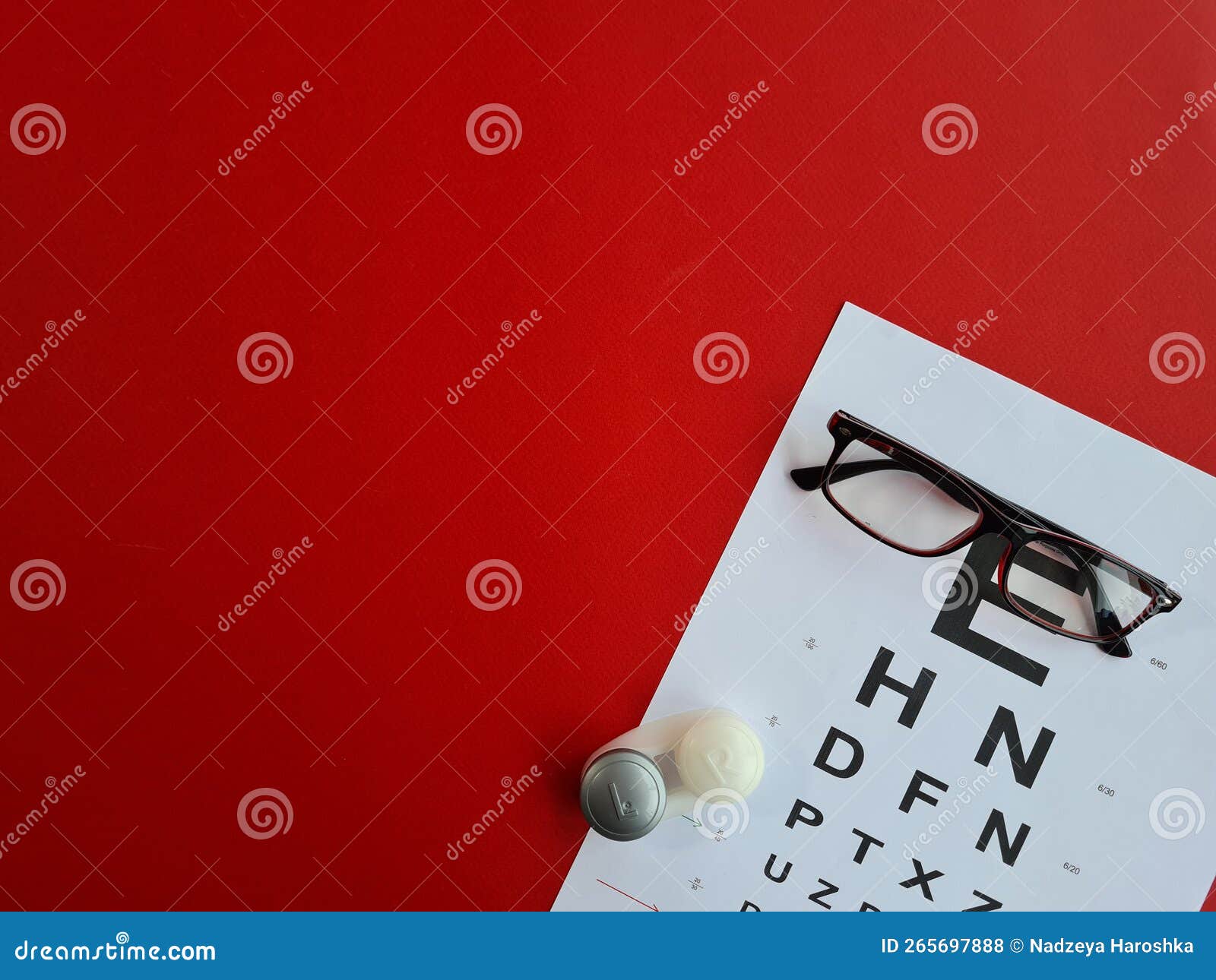 Vision Test Table Glasses and Lenses for Vision Correction Stock Photo ...