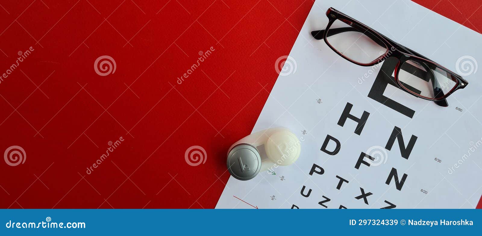Vision Test Table Glasses and Lenses for Vision Correction Stock Image ...