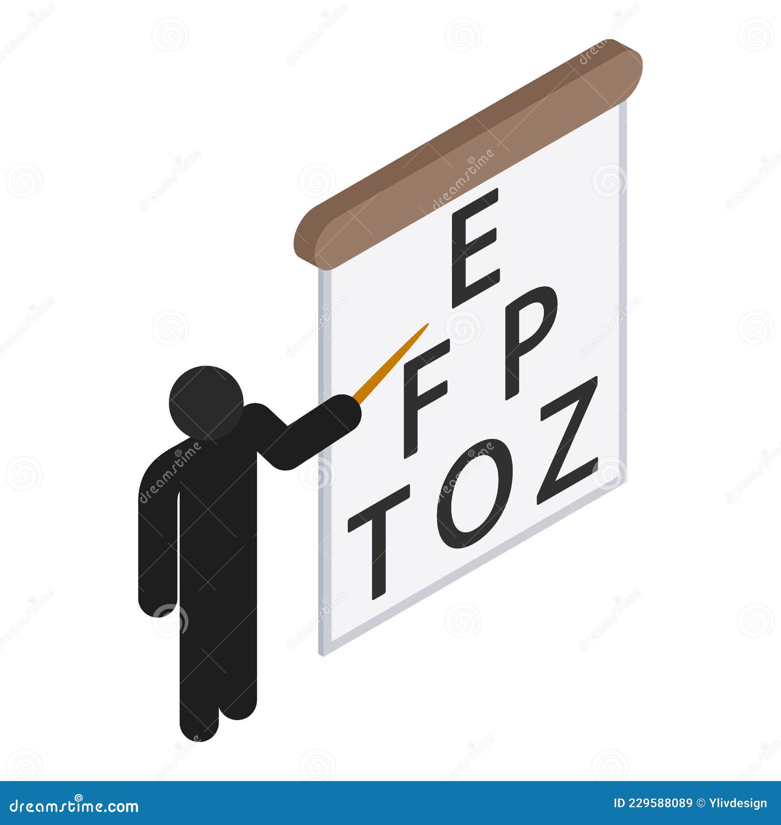 Vision Testing Icon Isometric Vector. Snellen Chart Man Icon with ...