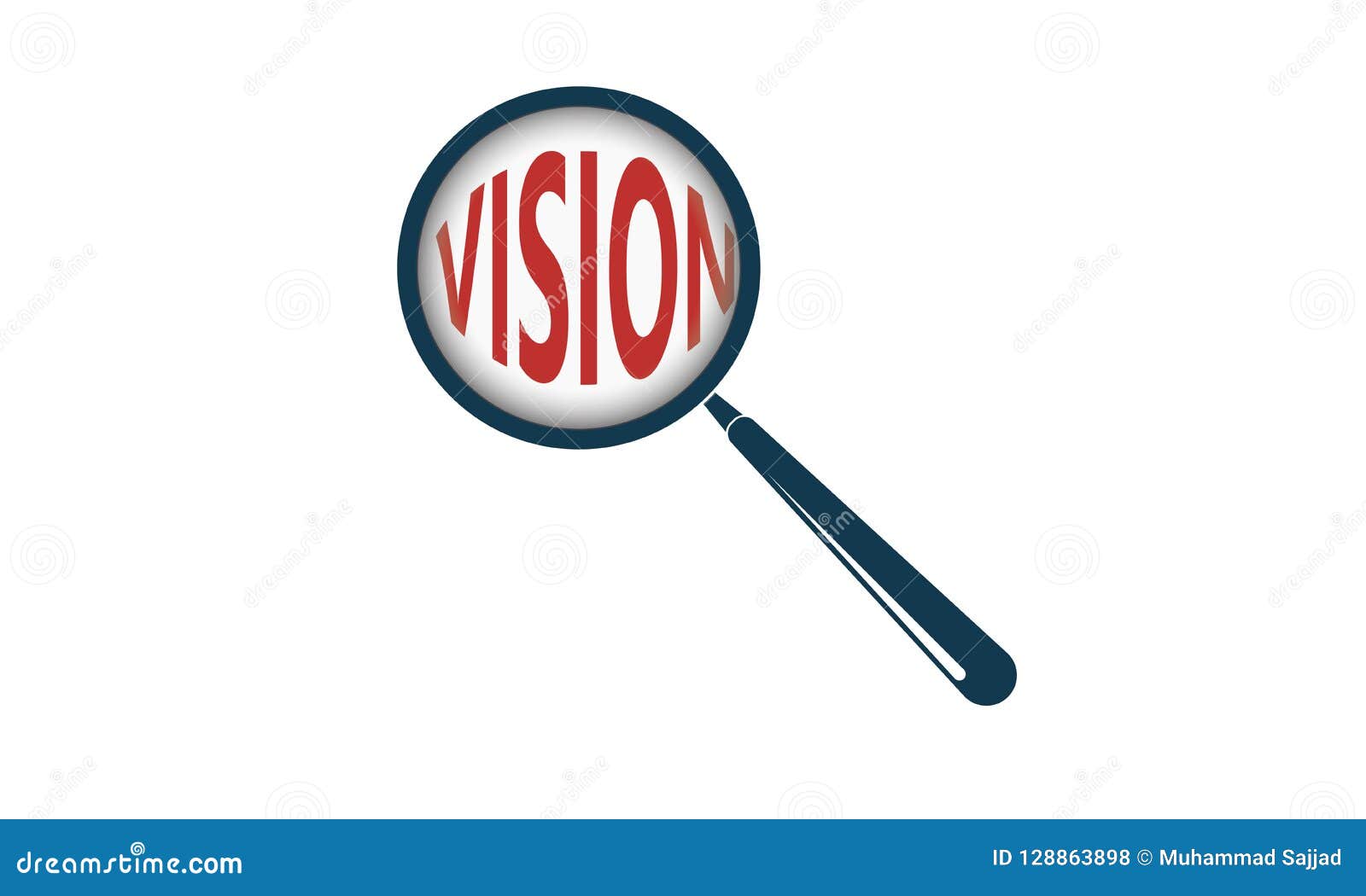 Vision Text and Magnifying Glass Stock Vector - Illustration of clicks ...
