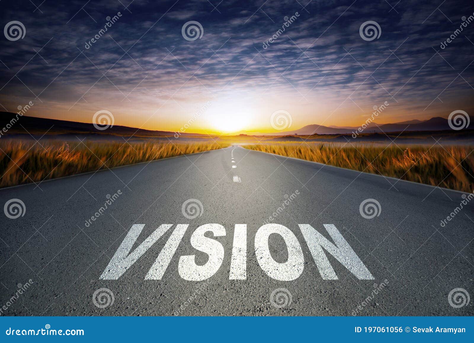 Vision text on road stock photo. Image of future, word - 197061056