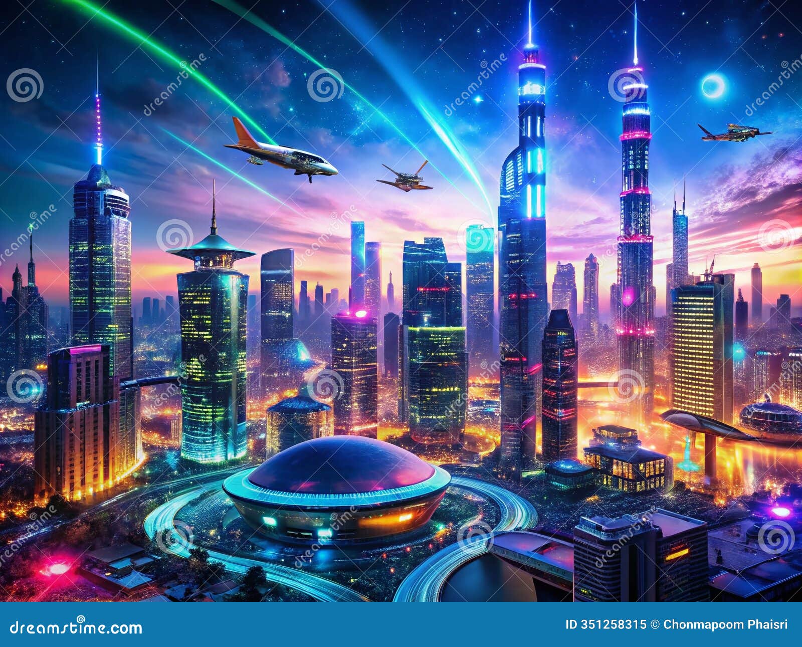 A Vision of Tomorrow Panoramic Cityscape Illustrates the Future of ...
