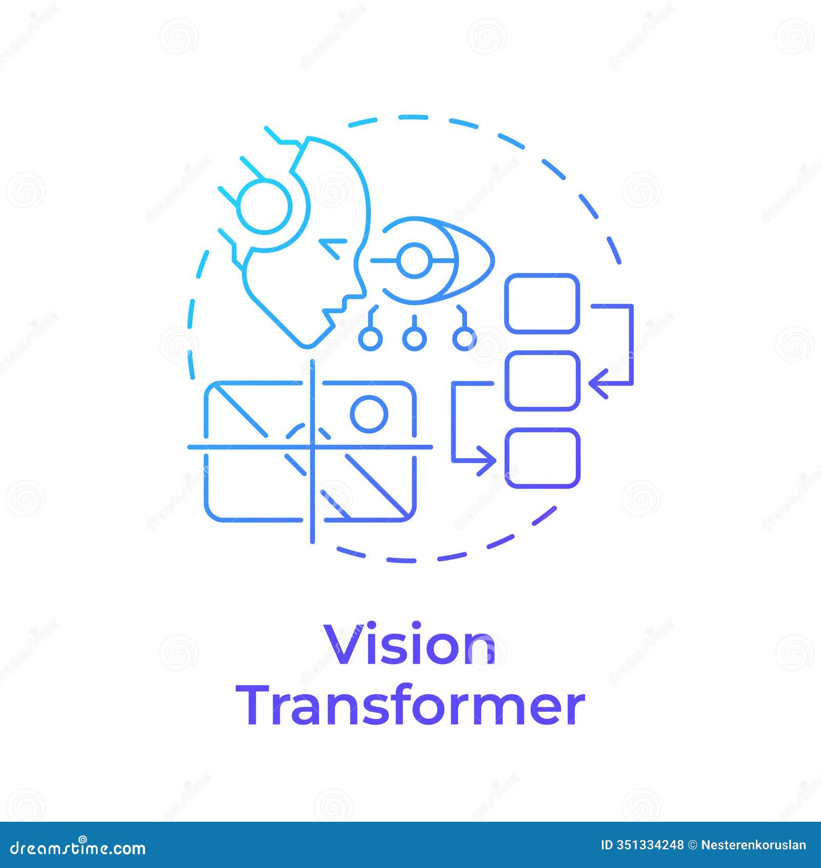 Vision Transformer Blue Gradient Concept Icon Stock Illustration ...