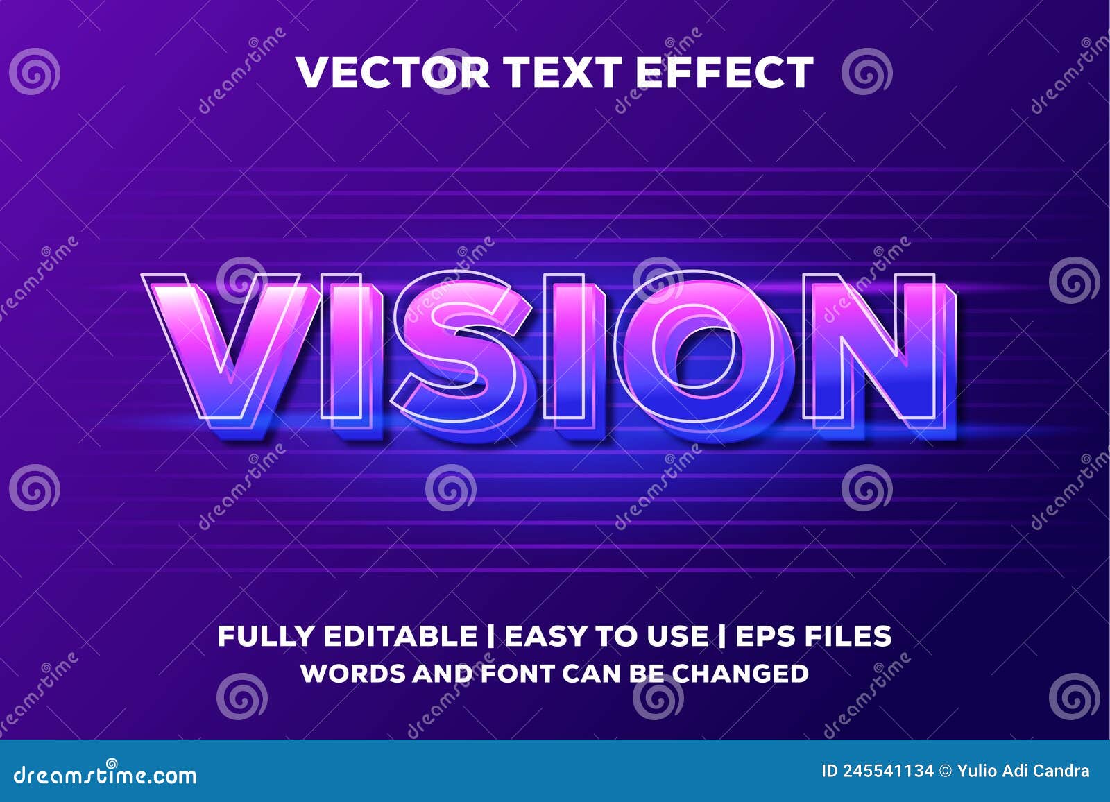 Vision Vector Text Effect Fully Editable Stock Vector - Illustration of ...