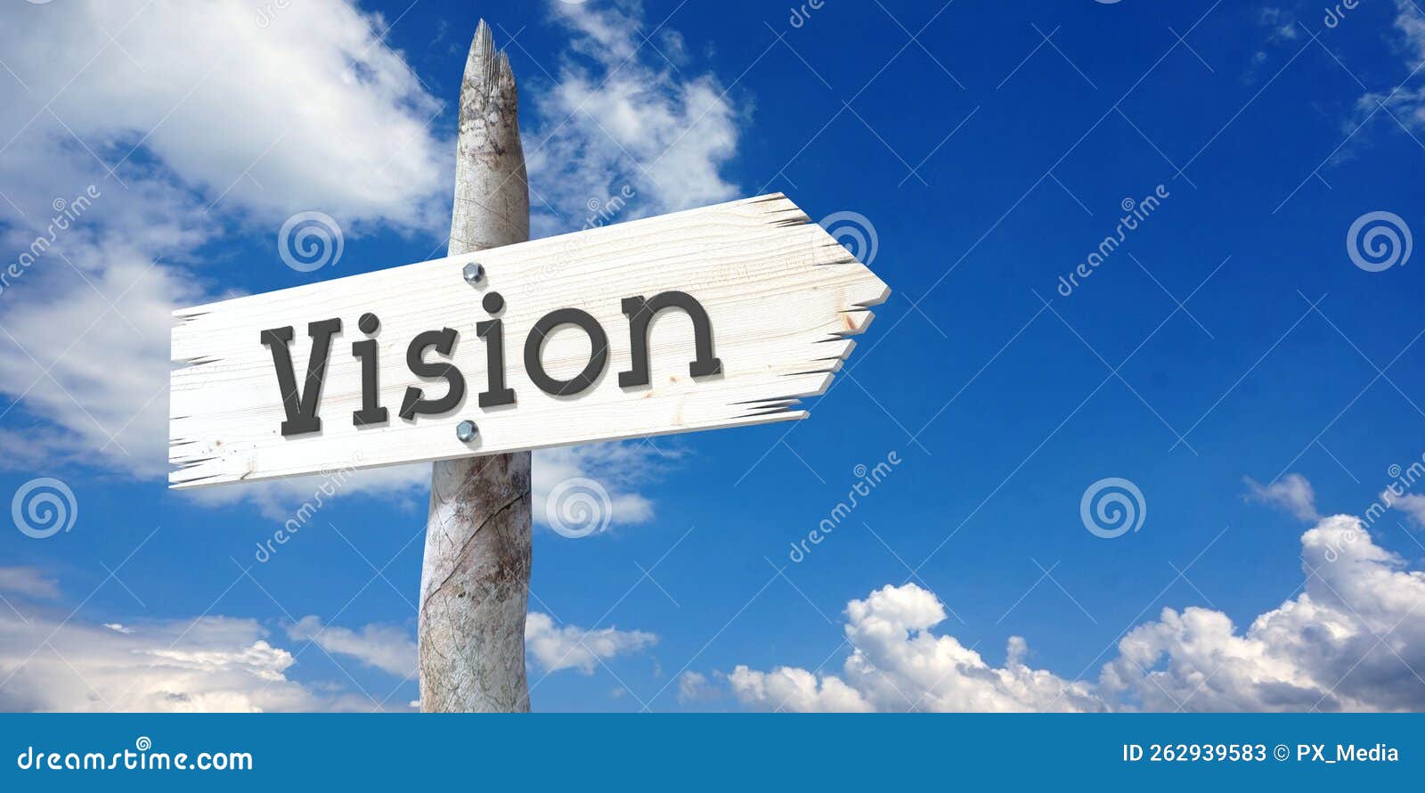 Vision - Wooden Signpost with One Arrow Stock Image - Image of pointer ...