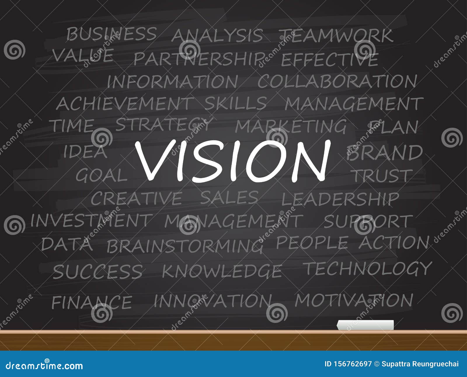 Vision Word on Chalk Board with Business Concept Stock Vector ...