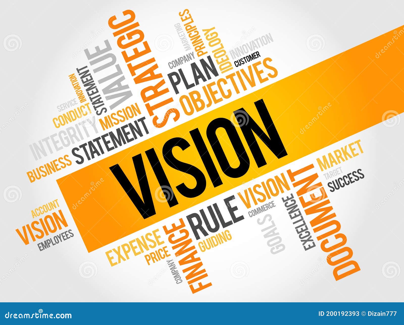 Vision word cloud stock illustration. Illustration of success - 200192393