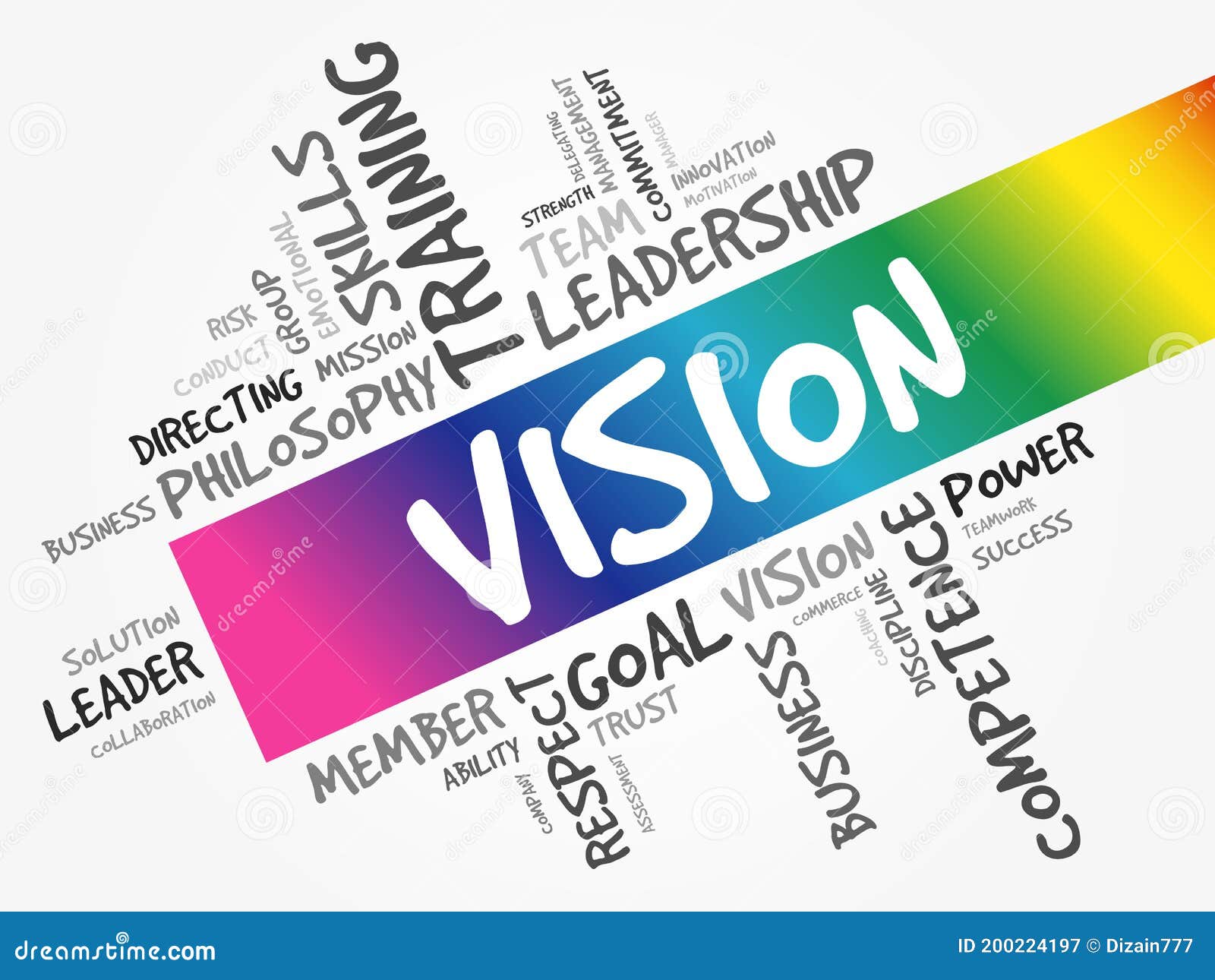 Vision word cloud collage stock illustration. Illustration of ...