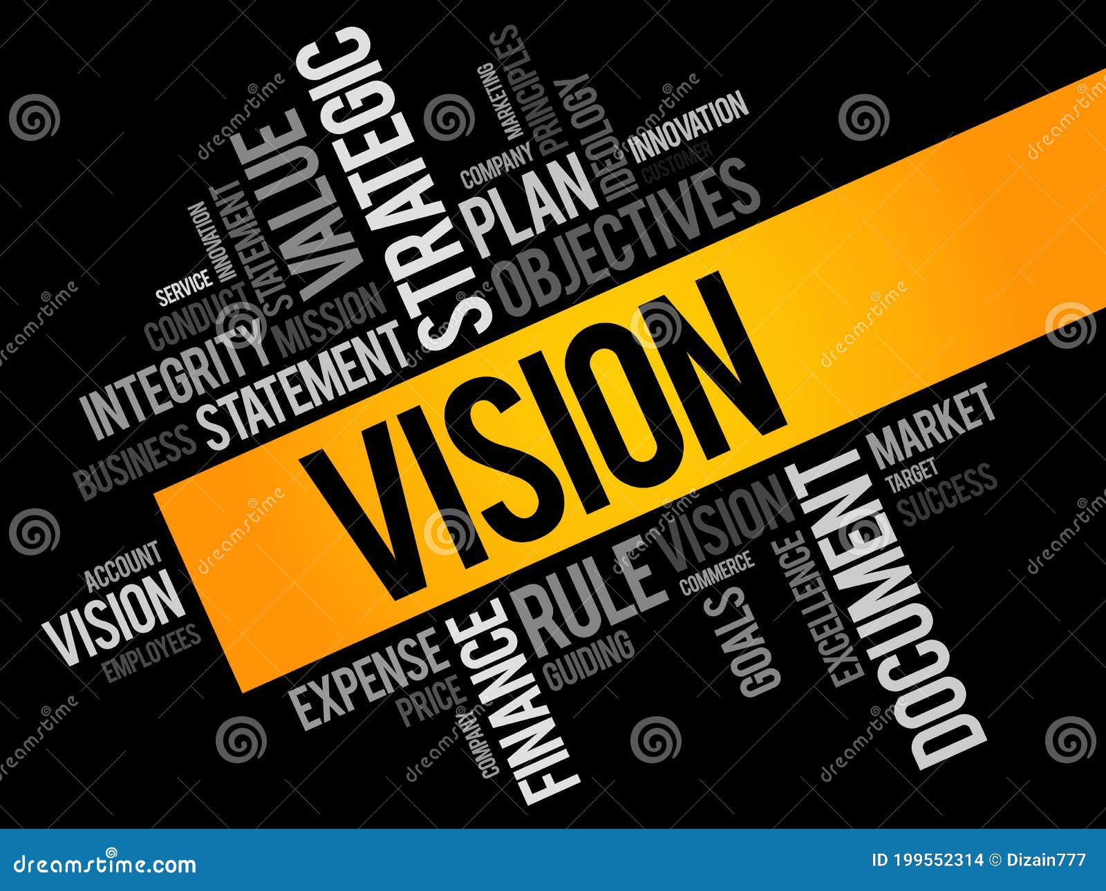 Vision word cloud stock illustration. Illustration of achievement ...