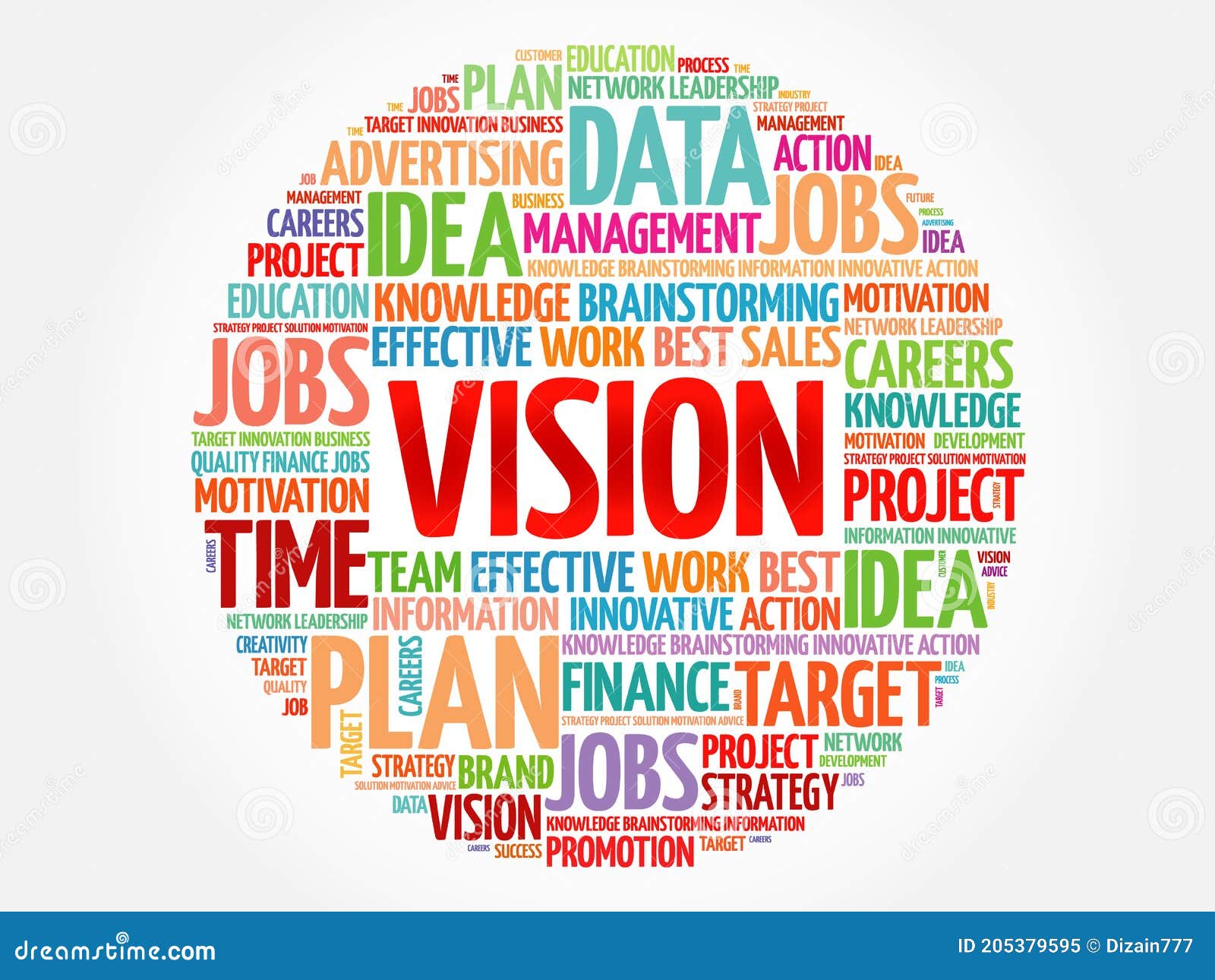 VISION word cloud stock illustration. Illustration of successful ...