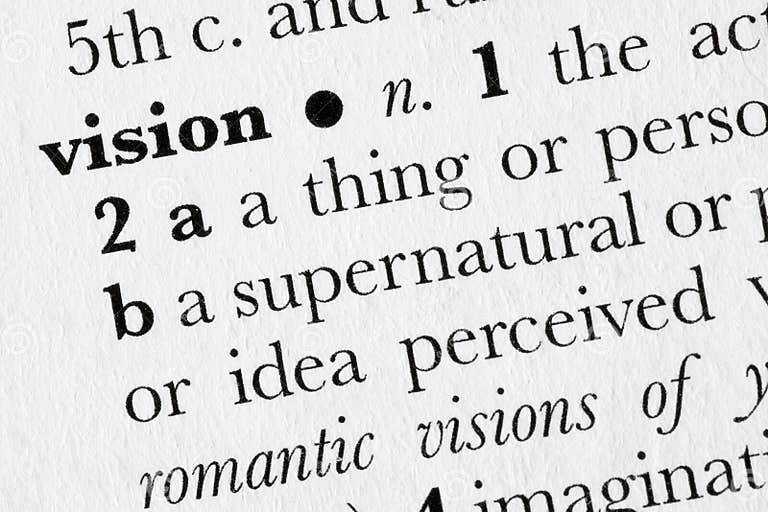 Vision Word Dictionary Definit Stock Image - Image of closeup, tilt ...