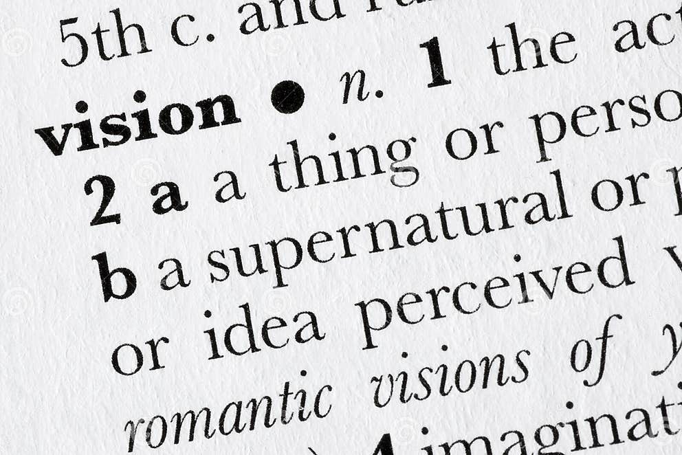 Vision Word Dictionary Definit Stock Image - Image of closeup, tilt ...
