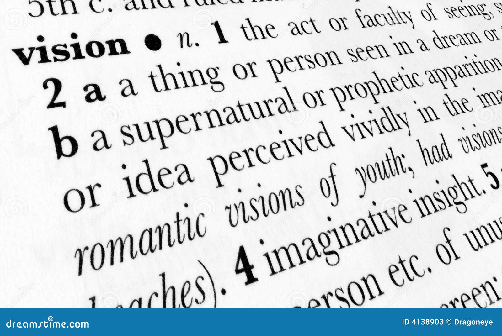 Vision Word Dictionary Term Stock Photos - Image: 4138903