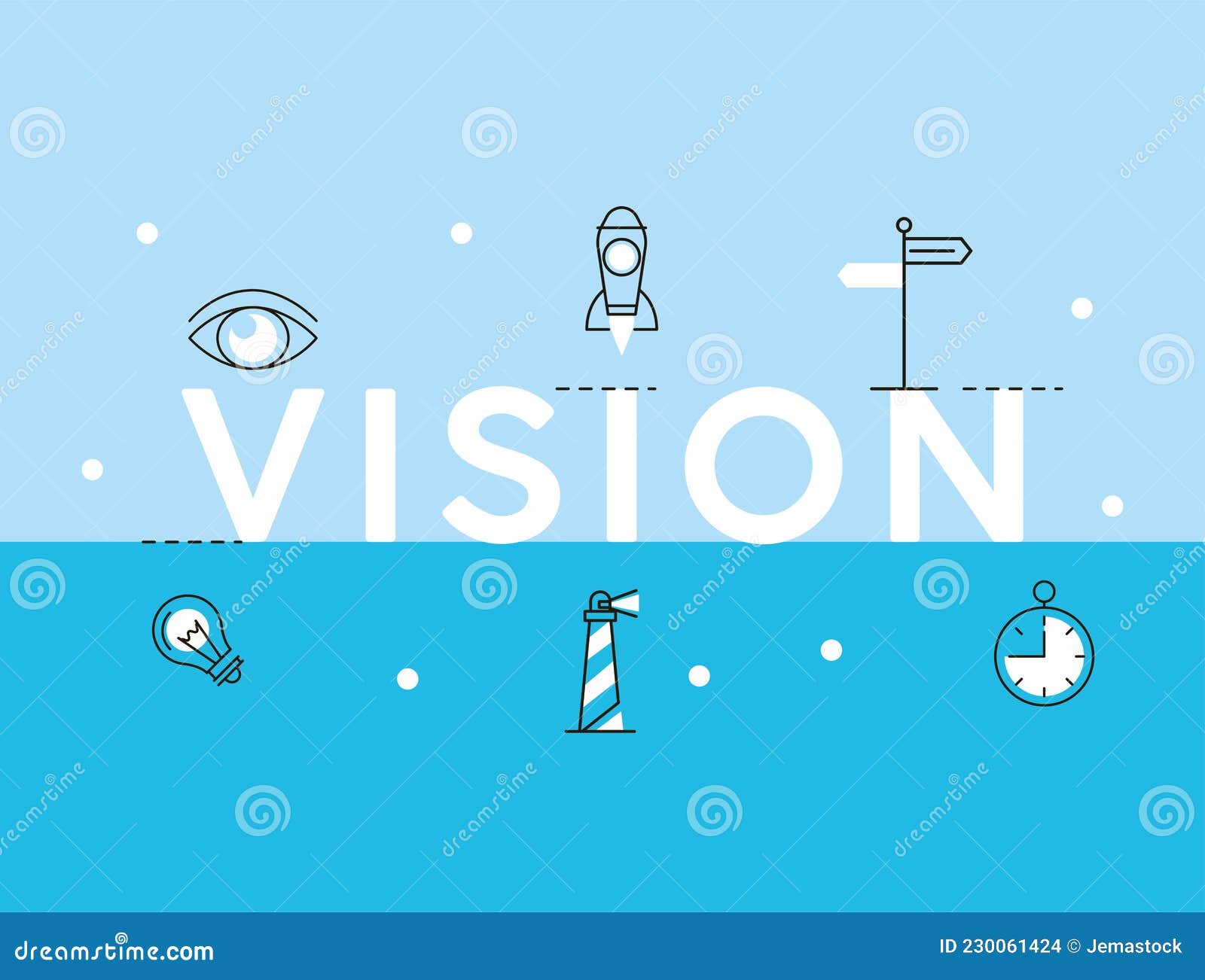 Vision word and icons stock vector. Illustration of idea - 230061424