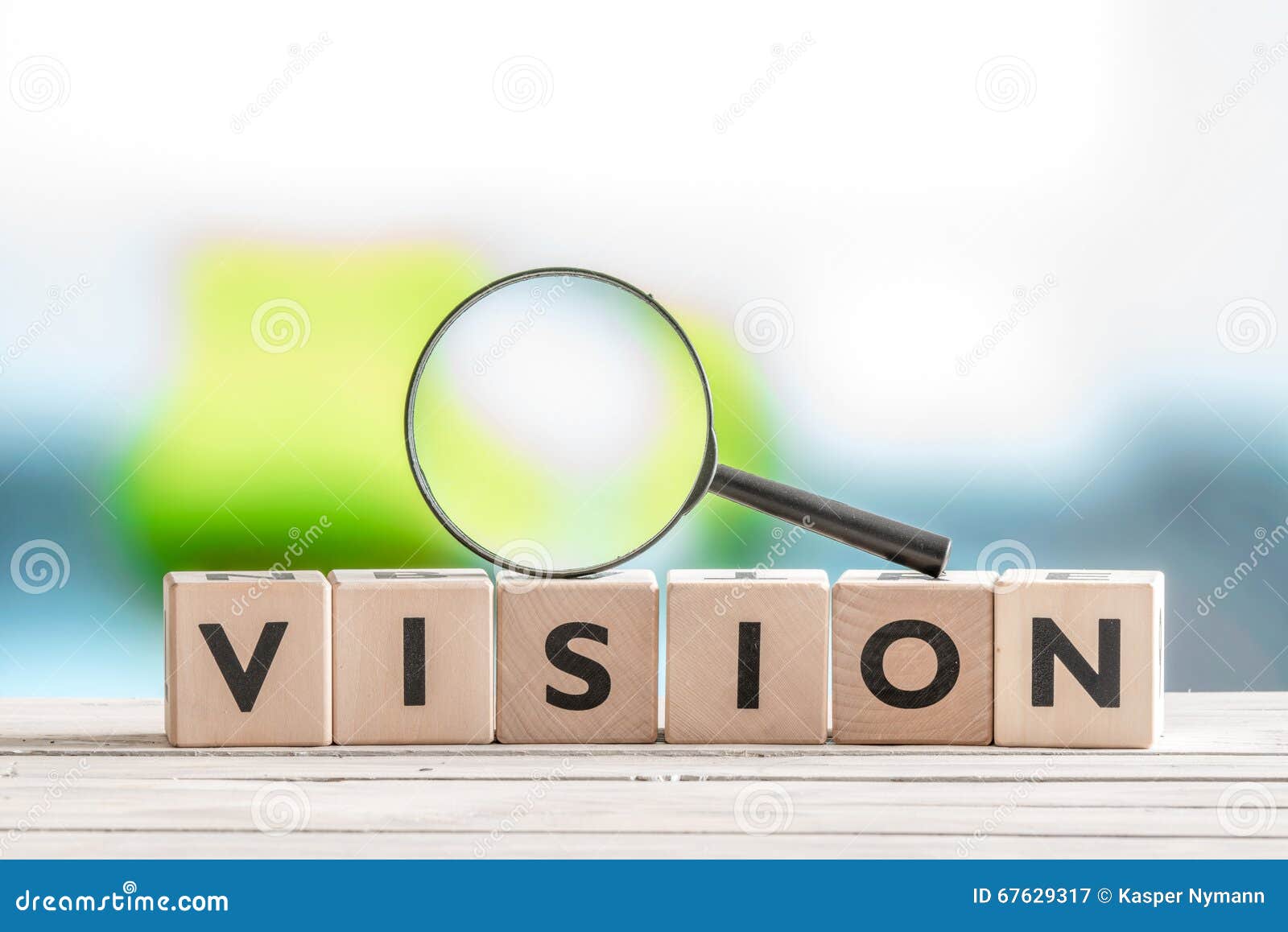 Vision Word and a Magnifying Glass Stock Image - Image of blue ...