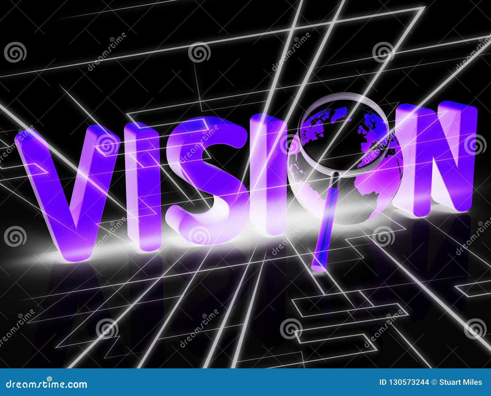 Vision Word Shows Missions Plan 3d Rendering Stock Illustration ...