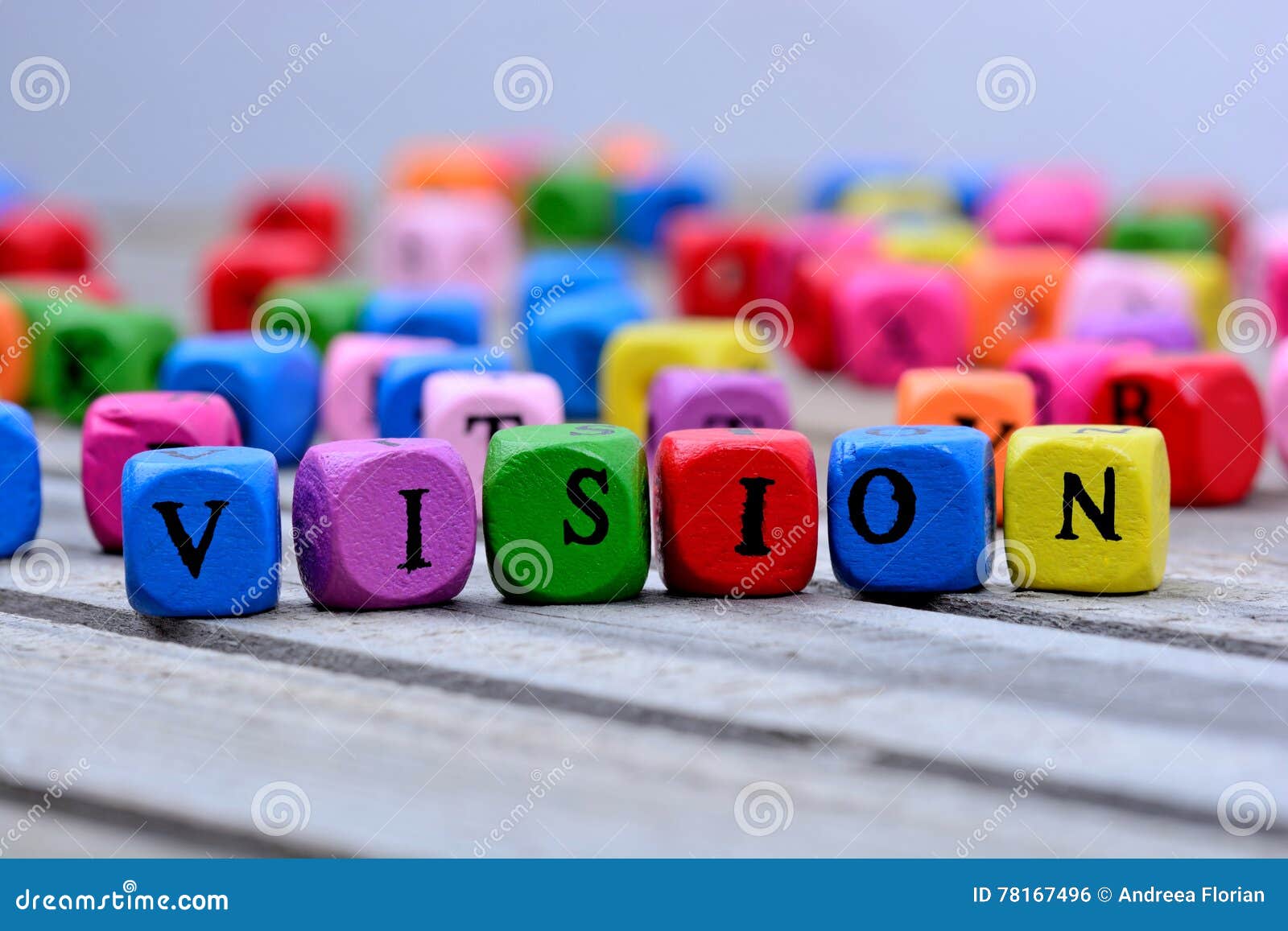 Vision word on table stock photo. Image of ambition, english - 78167496