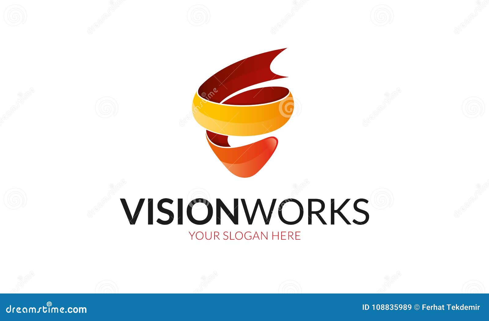 Vision Works Logo Template stock vector. Illustration of letter - 108835989