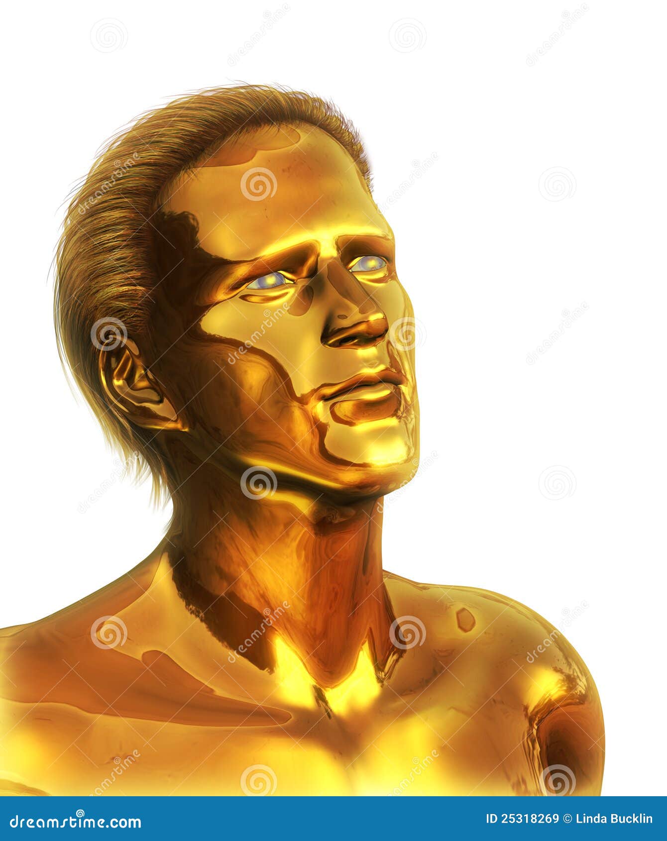 Visionario - hombre de oro stock de ilustración. Ilustración de dorado ...