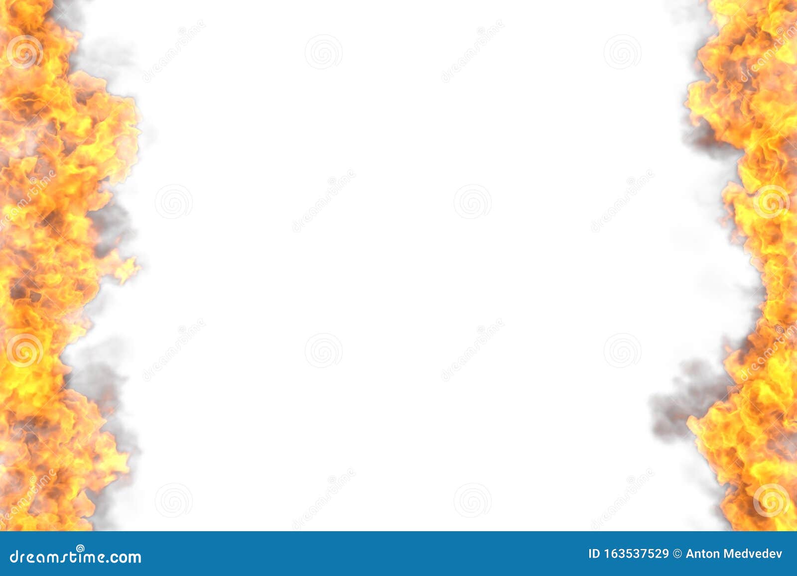 Visionary Lava Frame Isolated on White Background - Fire Lines from ...