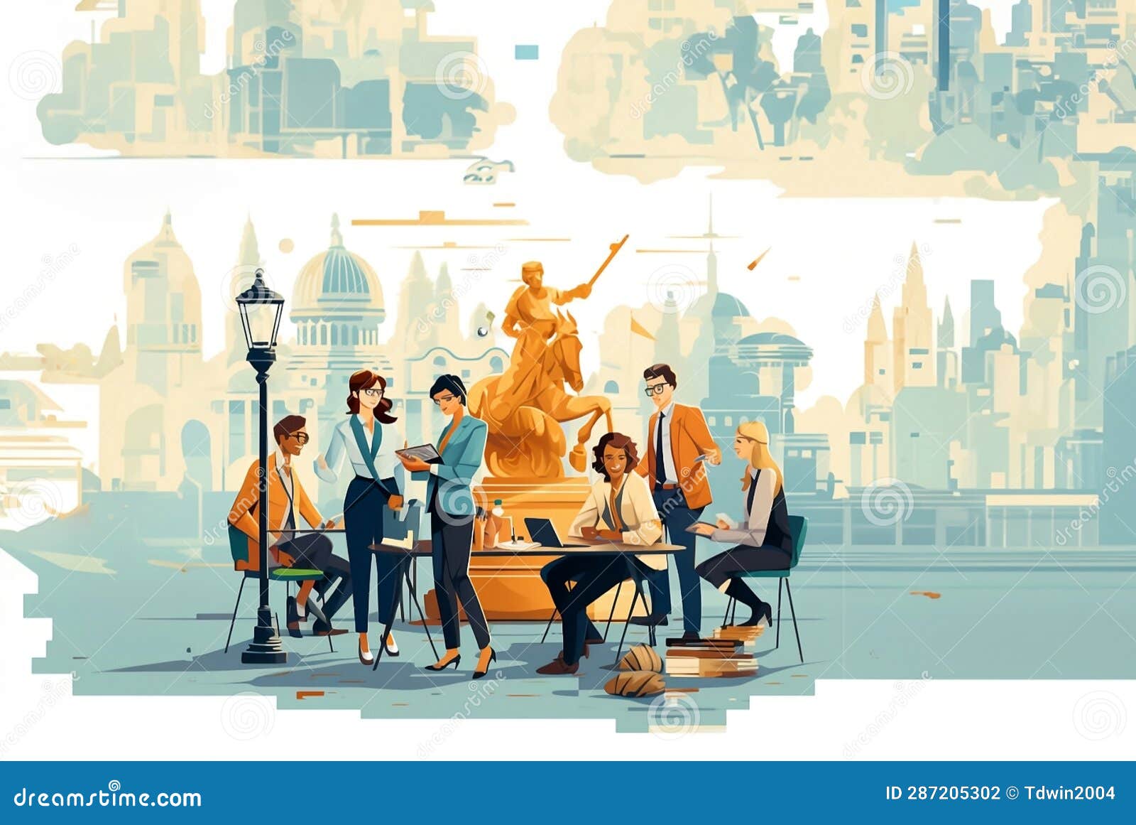 A Visionary Leader And A Collaborative Team Stock Image | CartoonDealer ...