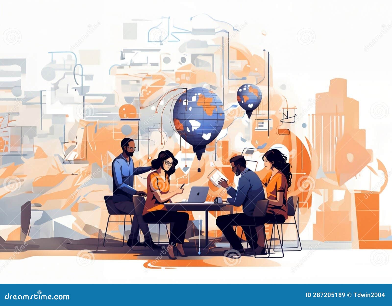 A Visionary Leader And A Collaborative Team Stock Image | CartoonDealer ...