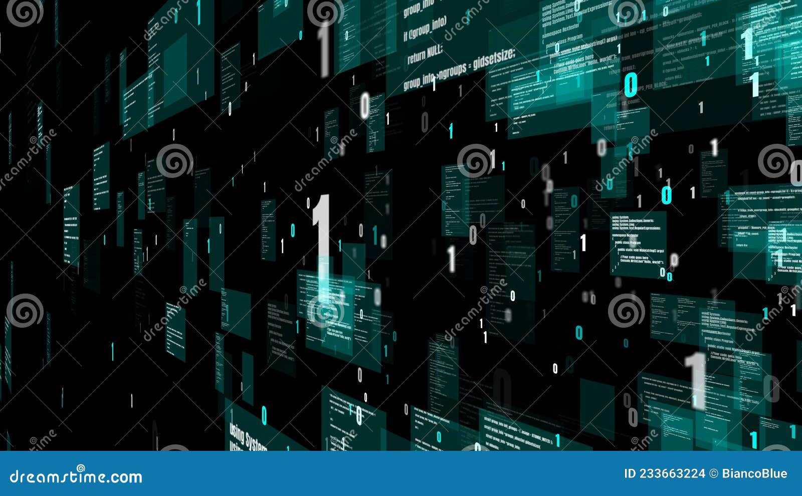 Visionary Programming and Coding of Future Software Stock Illustration - Illustration of program ...