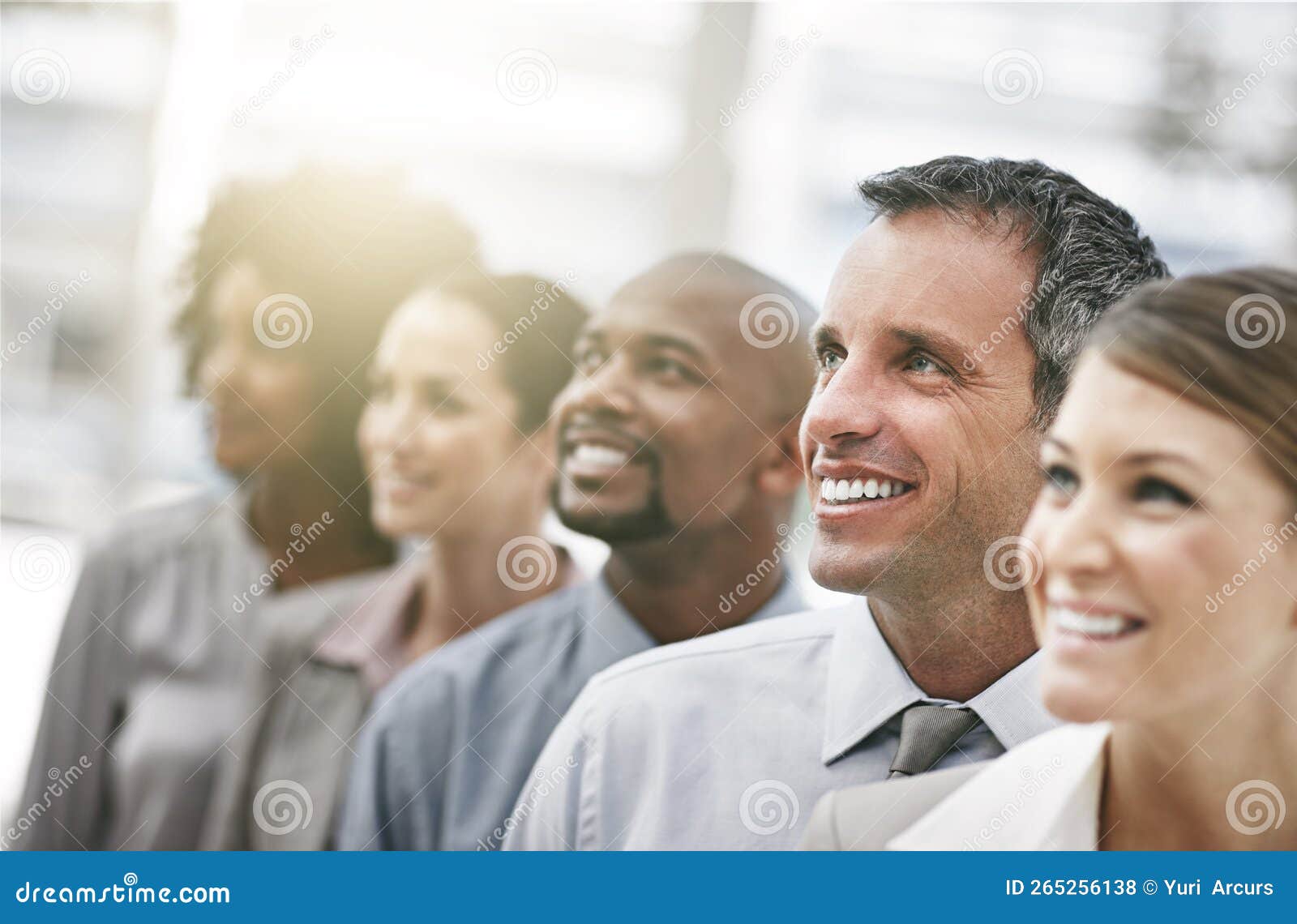 Visions of the Future. a Group of Coworkers Standing a Row. Stock Photo ...