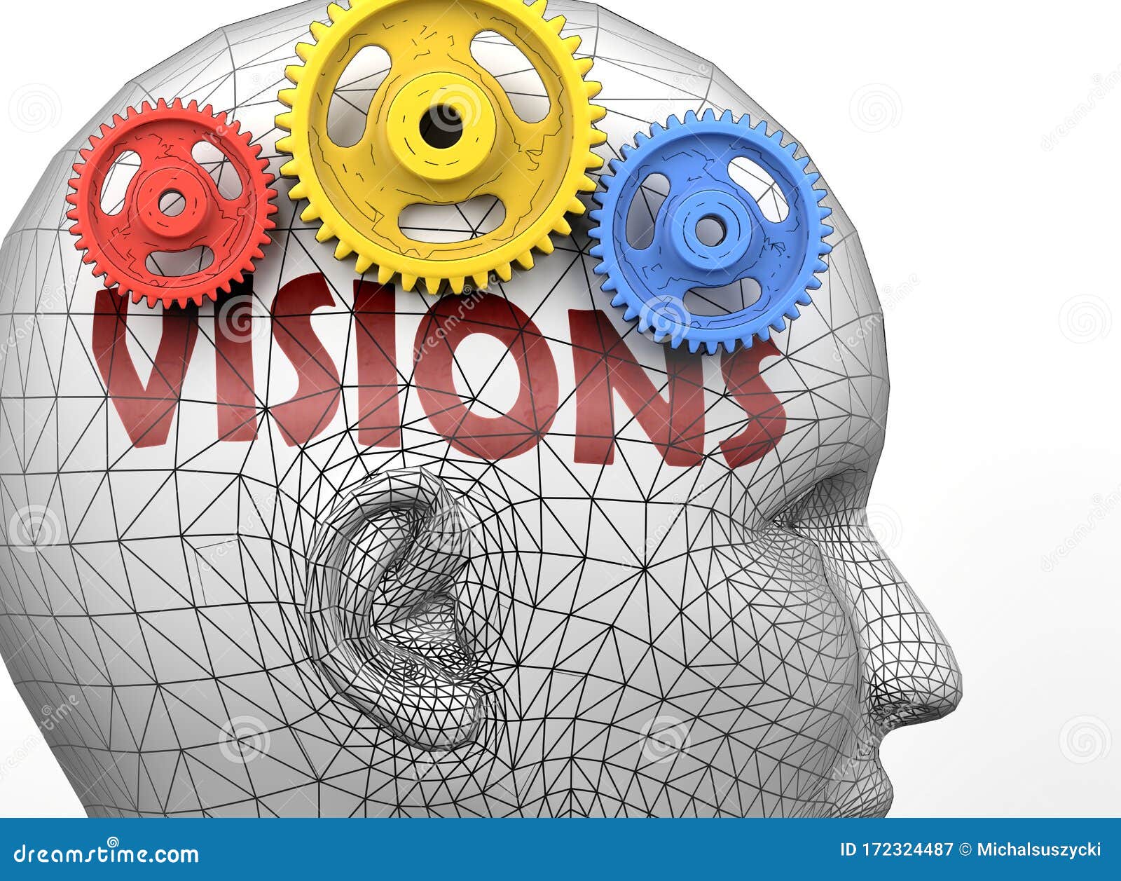 Visions and Human Mind - Pictured As Word Visions Inside a Head To ...