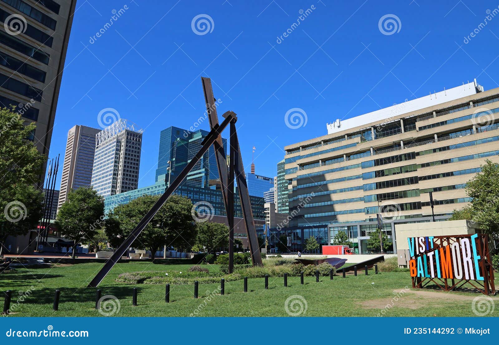 Visit Baltimore sign stock photo. Image of architecture - 235144292