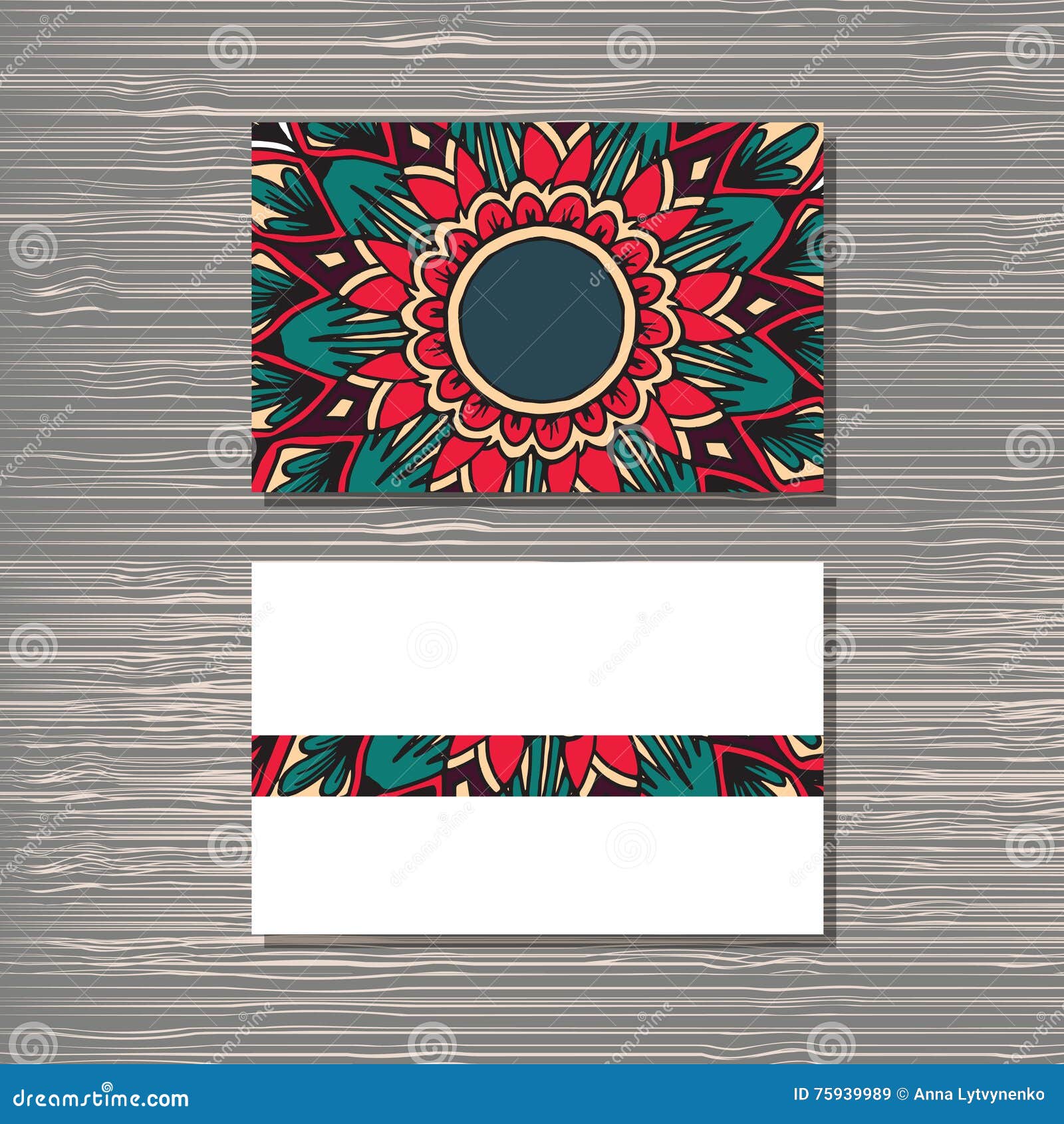 Visit card template stock illustration. Illustration of ornament - 75939989