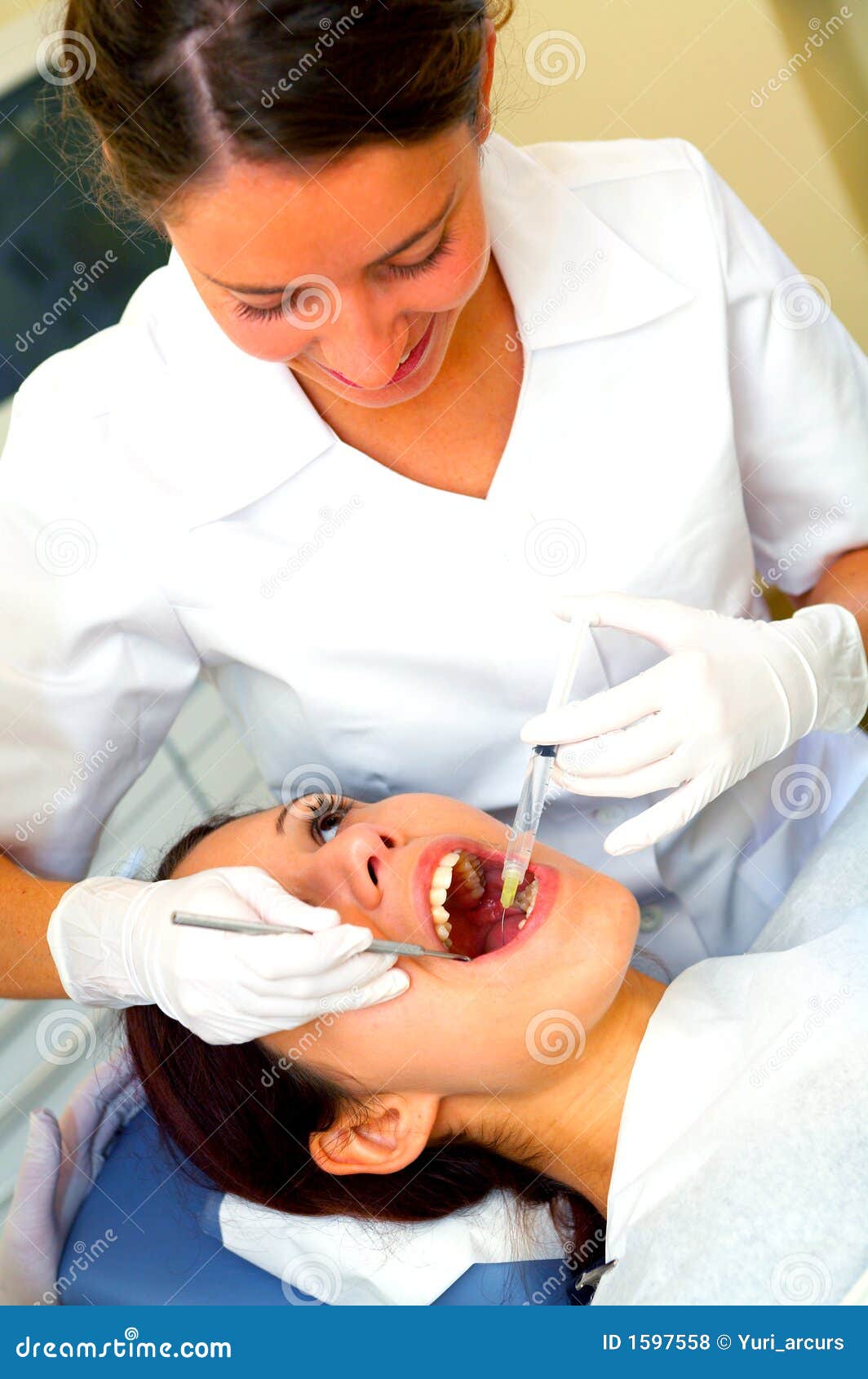 Visit at the dentist stock photo. Image of examine, pain - 1597558
