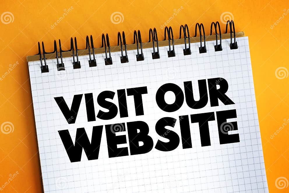 Visit Our Website Text on Notepad, Concept Background Stock Photo ...