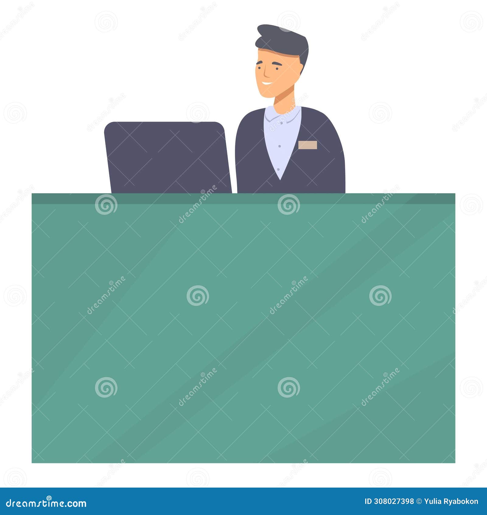 Visit Receptionist Icon Cartoon Vector. Work Customer Stock Vector ...
