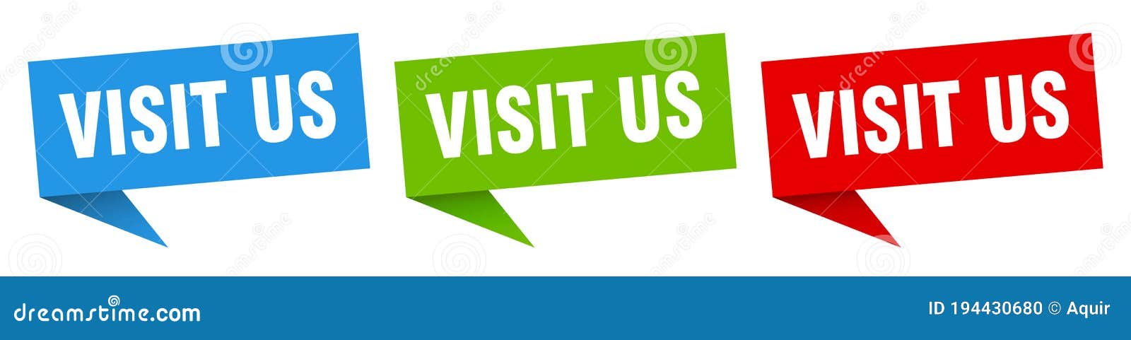 Visit Us Banner. Visit Us Speech Bubble Label Set Stock Vector ...
