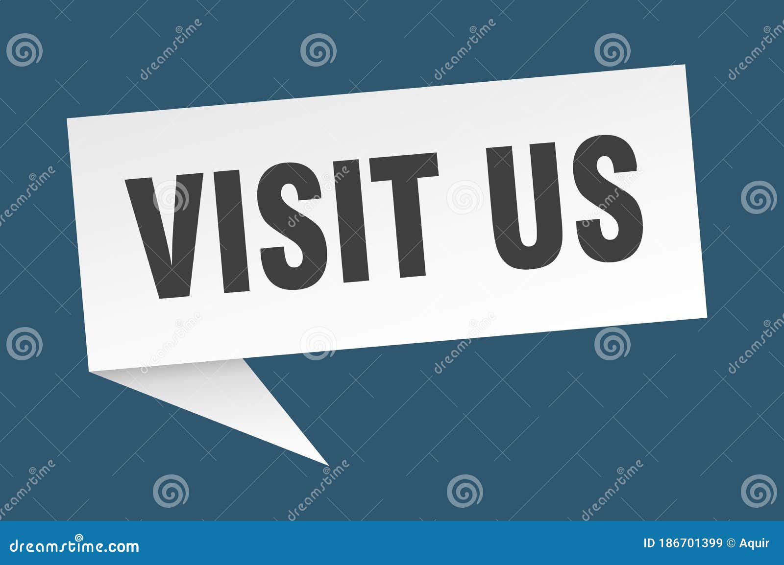 Visit Us Banner. Visit Us Speech Bubble Stock Vector - Illustration of ...