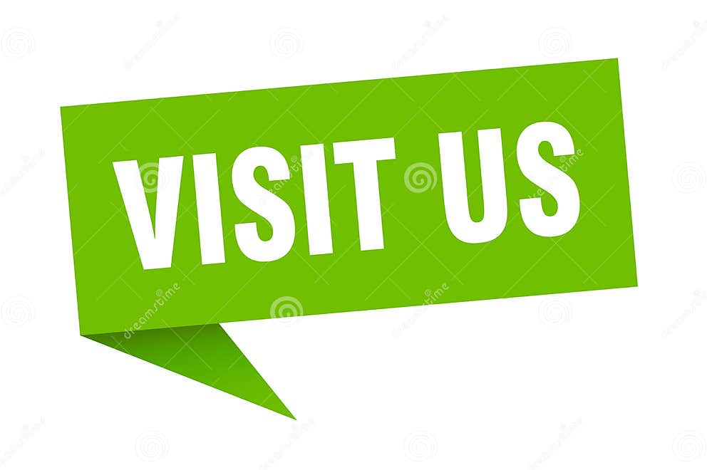 Visit Us Banner. Visit Us Speech Bubble Stock Vector - Illustration of ...