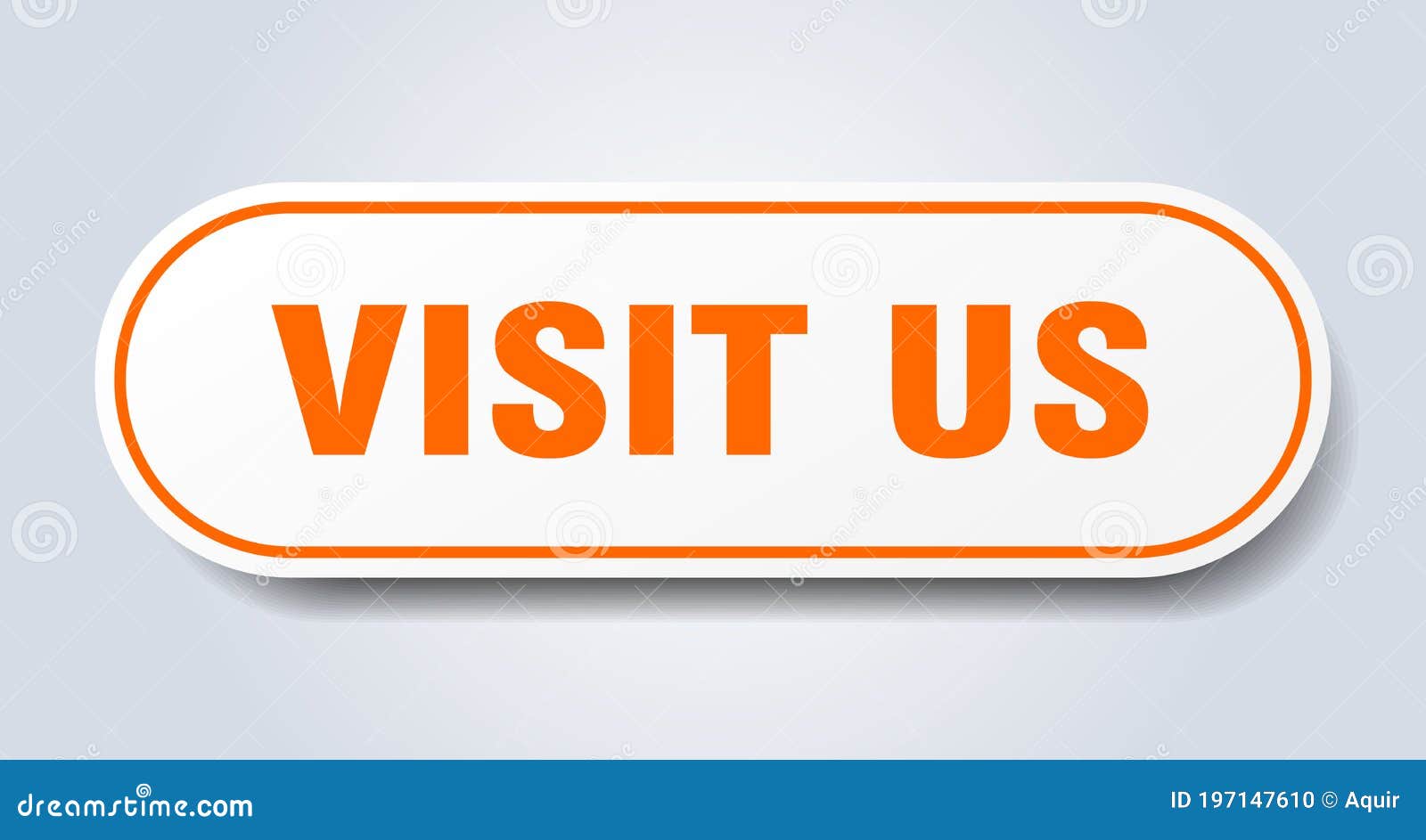 Visit Us Sign. Rounded Isolated Button. White Sticker Stock Vector ...