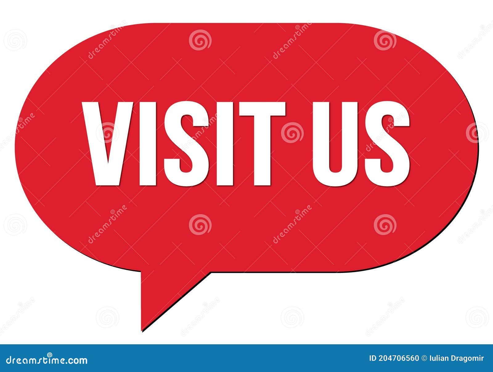 VISIT US Text Written in a Red Speech Bubble Stock Illustration ...