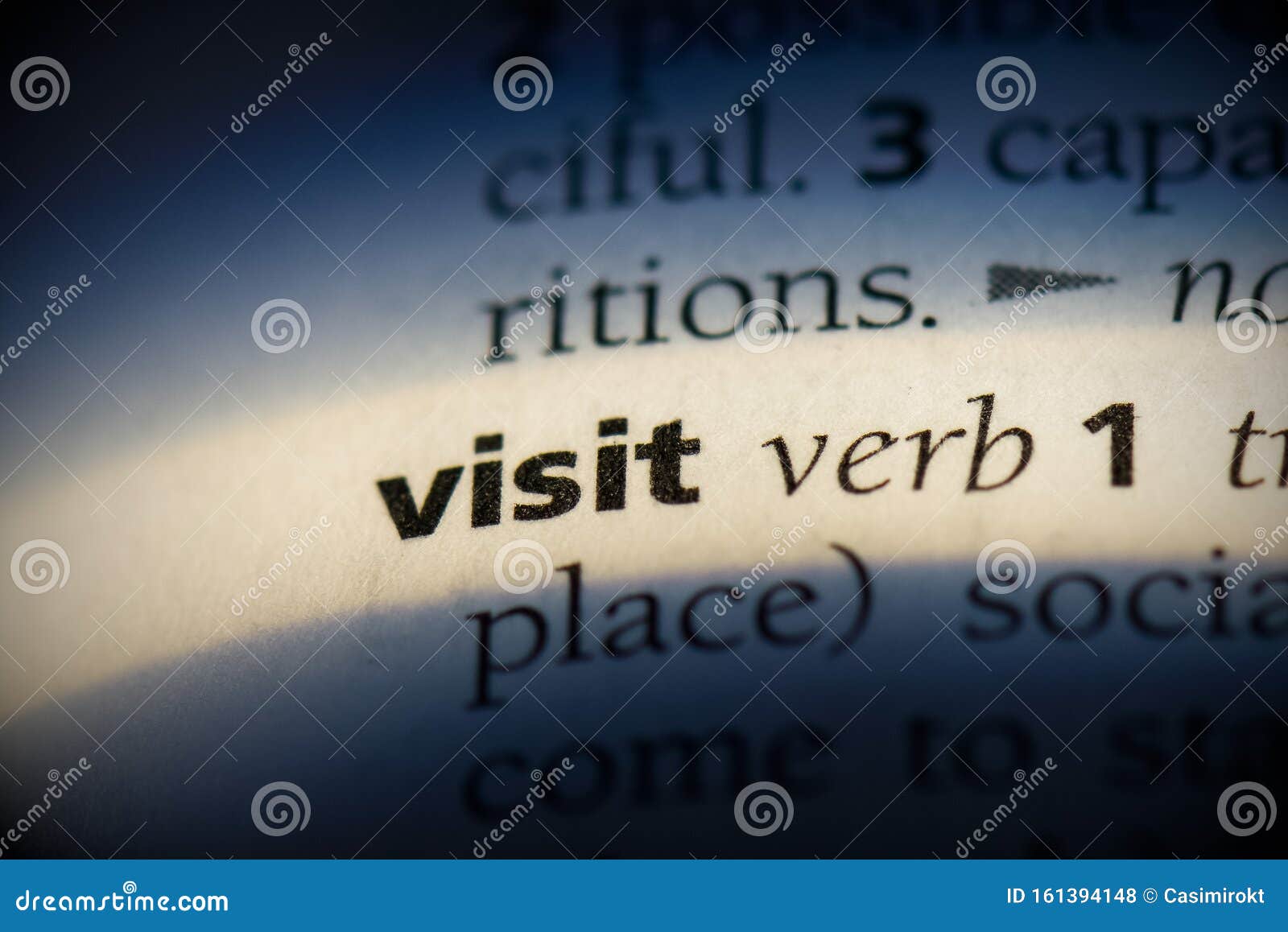 Visit stock photo. Image of concept, text, meaning, detail - 161394148