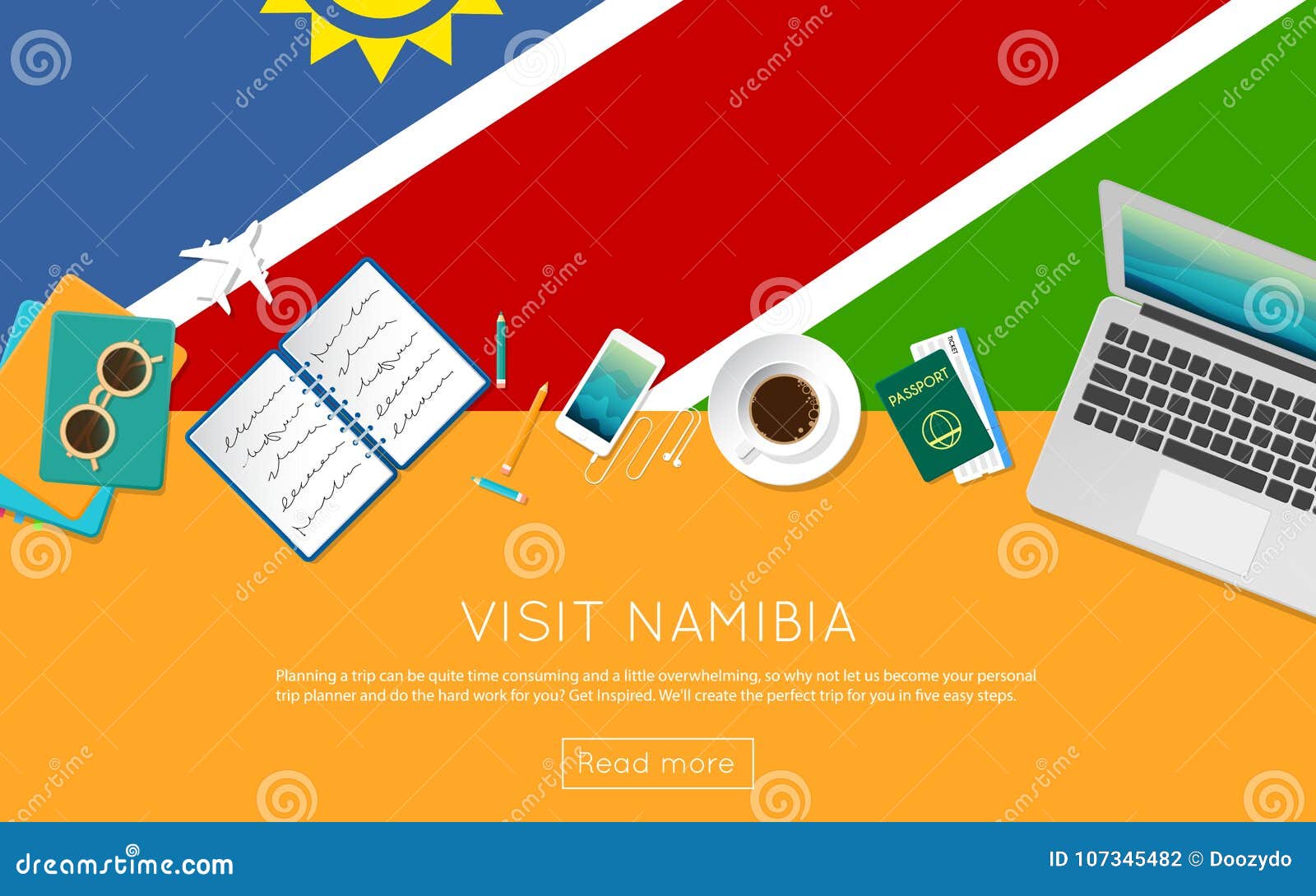 Visite El Concepto De Namibia Para Su Bandera Del Web O Ilustración del ...